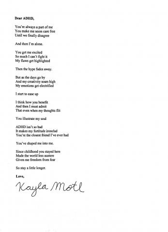 Dear ADHD | Power Poetry